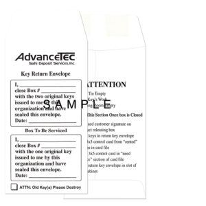 F24 Key Return Envelope - AdvanceTec